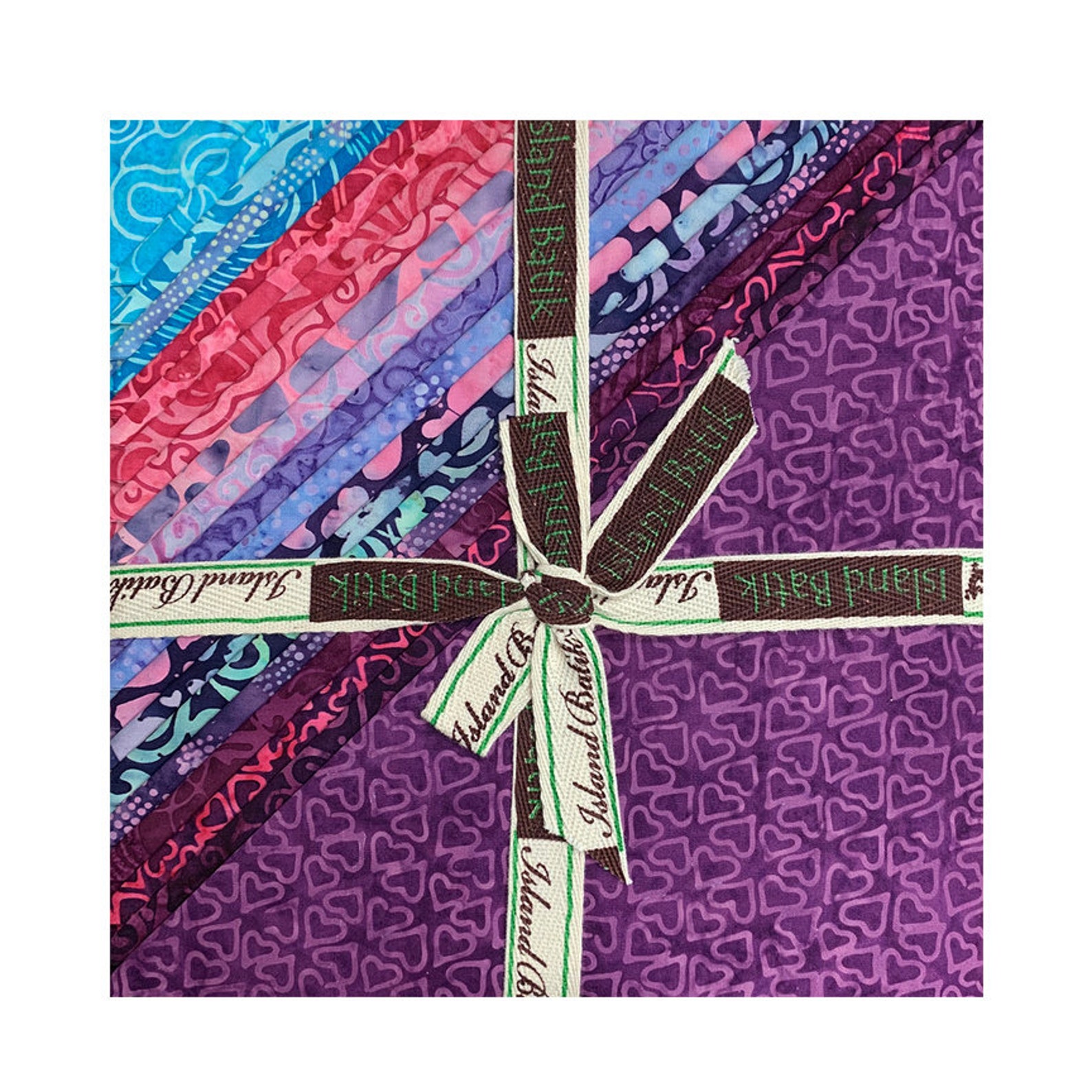 Love and Kisses Batik Fabric Squares, Island Batik, 10" (42pc) - Etsy
