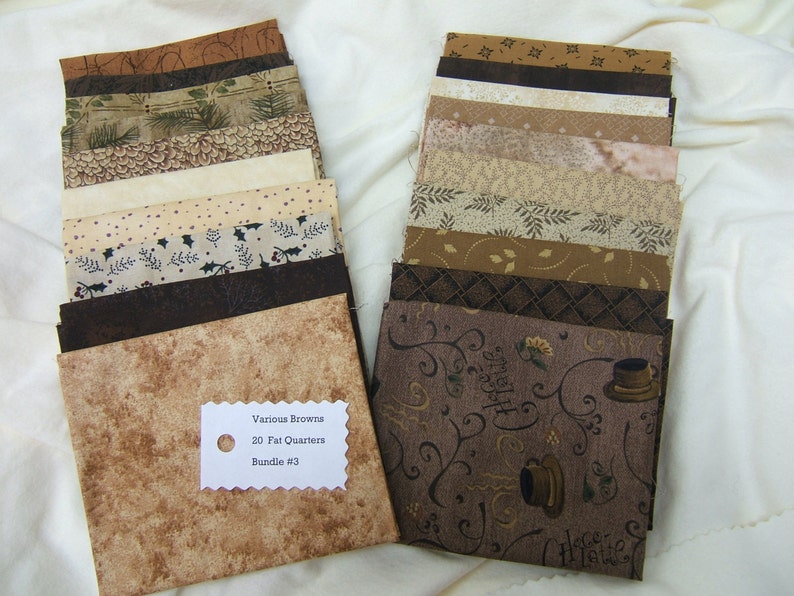 Brown Cotton Fat Quarter Bundle: Quilt Fabric, 20 Pieces - Etsy