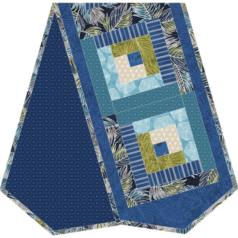 Turtle Bay Table Runner Quilt Kit, Nautical Patchwork Fabric - Etsy