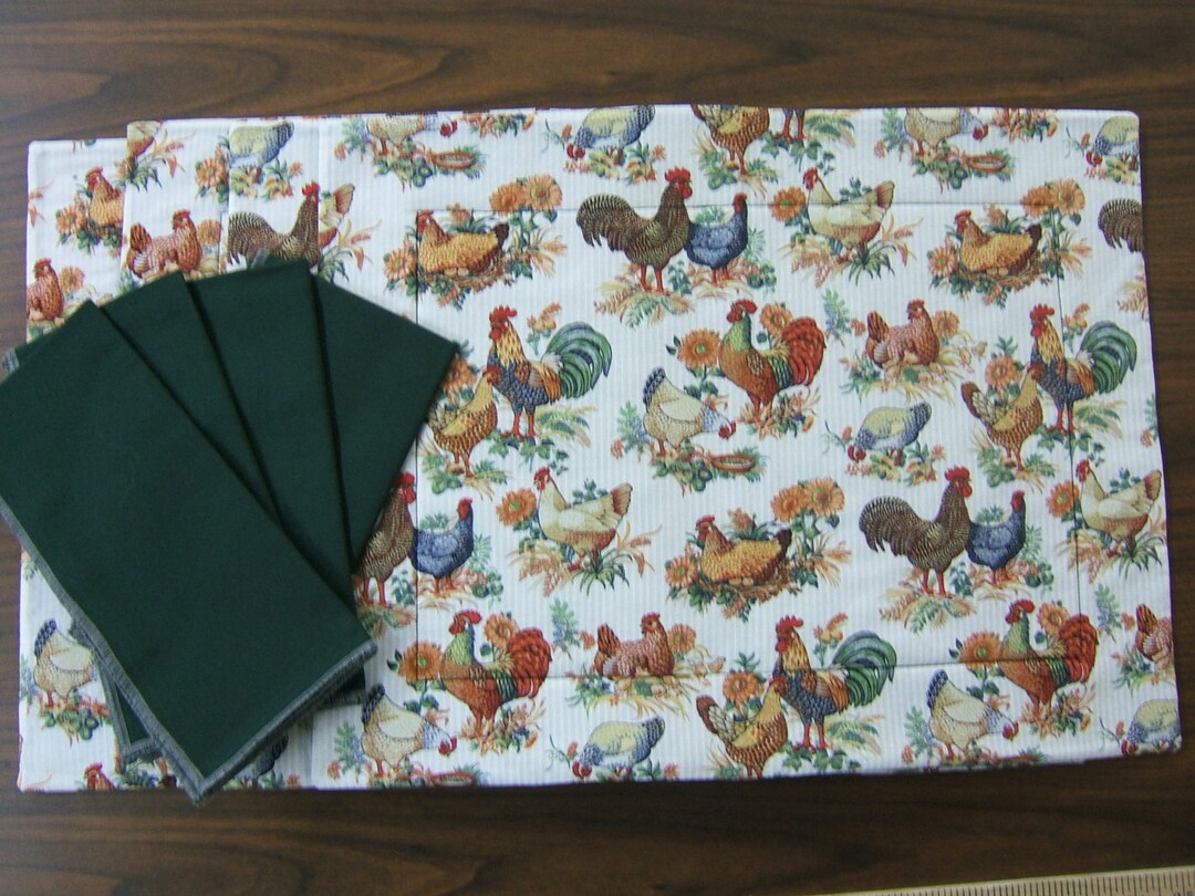 Country Themed, Placemat and Napkins, Table Decorations, Chicken ...