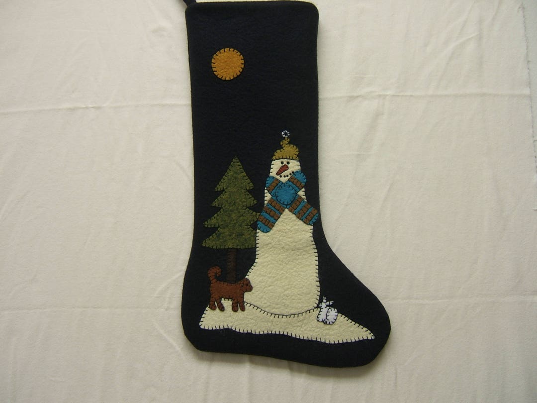 Wool Felt Christmas Stocking, Golden Retriever, Hand Appliqued ...