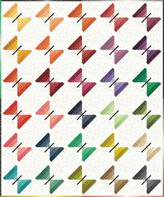 Ombre Flutter Quilt Kit by V and Co, 90 Degree Ruler by Needle in a ...