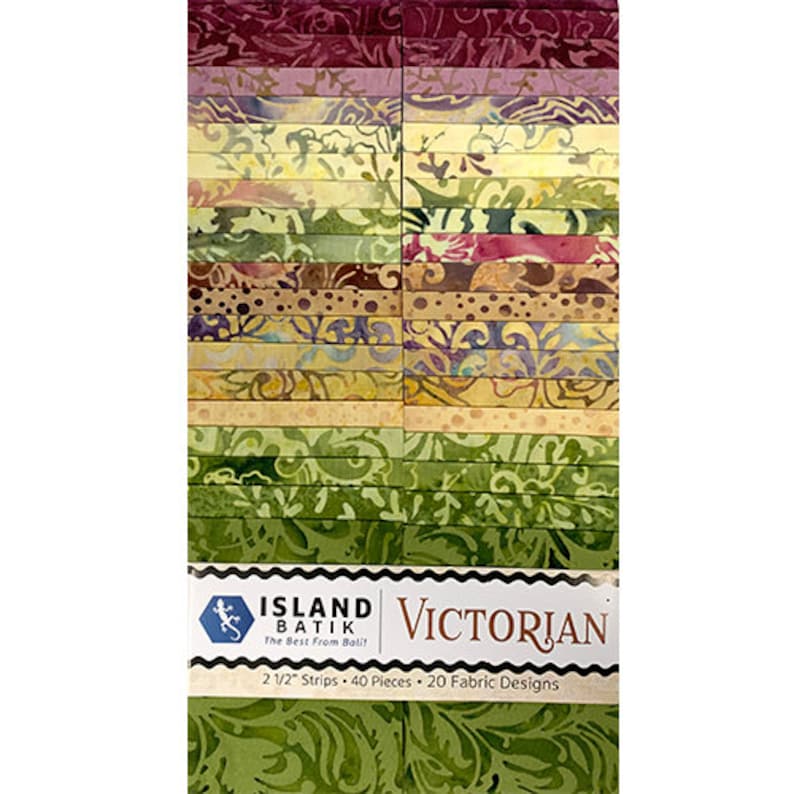 Victorian Batiks, Island Strips, Island Batik Fabrics, 2.5 Strips, 40 ...