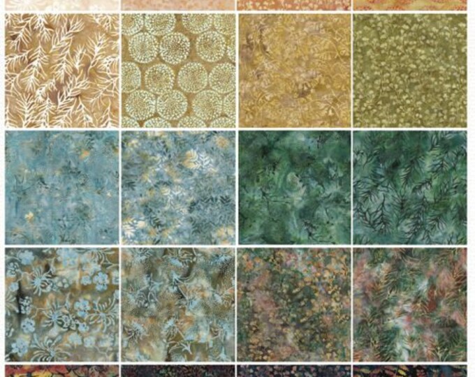Naturescape Batiks, Island Batik Fabrics, 40 Pieces of 10" X 10" Pieces ...