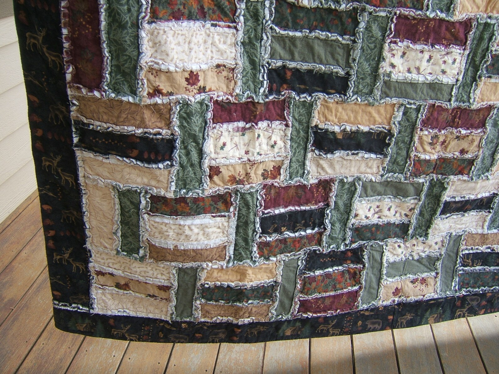 Flannel Lap or Bed Quilt Frayed Raw Edge Quilt Soft Warm & | Etsy