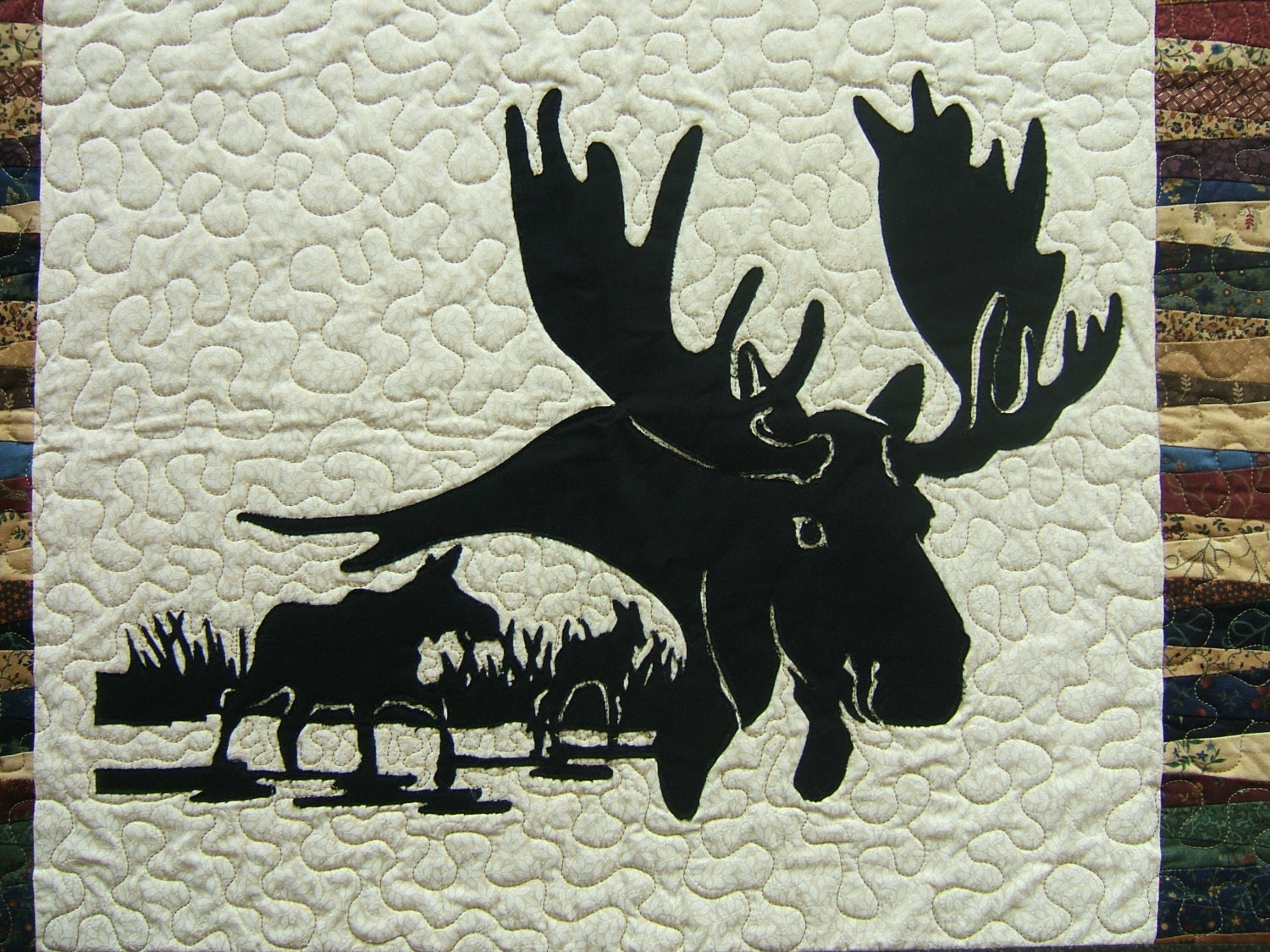 Quilted Wall Hanging, Moose Wall Hanging, Outdoor Wall Hanging, Moose ...