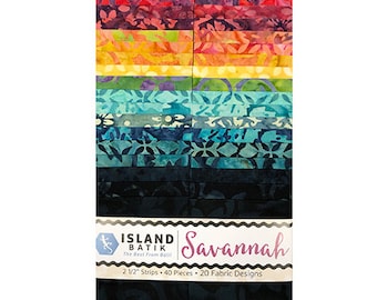 Sea Glass, Island Strips, Island Batik Fabrics, 2.5 Strips, 40 Pieces ...