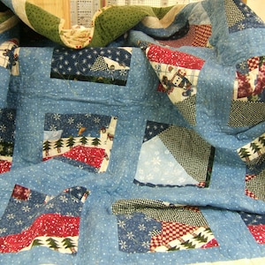 Christmas Lap Quilt, Holiday Lap Quilt, Seasonal Quilt, Unique Holiday ...