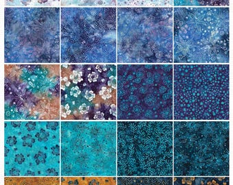 Bellingham Bay, Island Batik Fabrics, 10" X 10" Squares, 40 Pieces ...