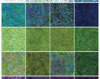 Bellingham Bay, Island Batik Fabrics, 10" X 10" Squares, 40 Pieces ...