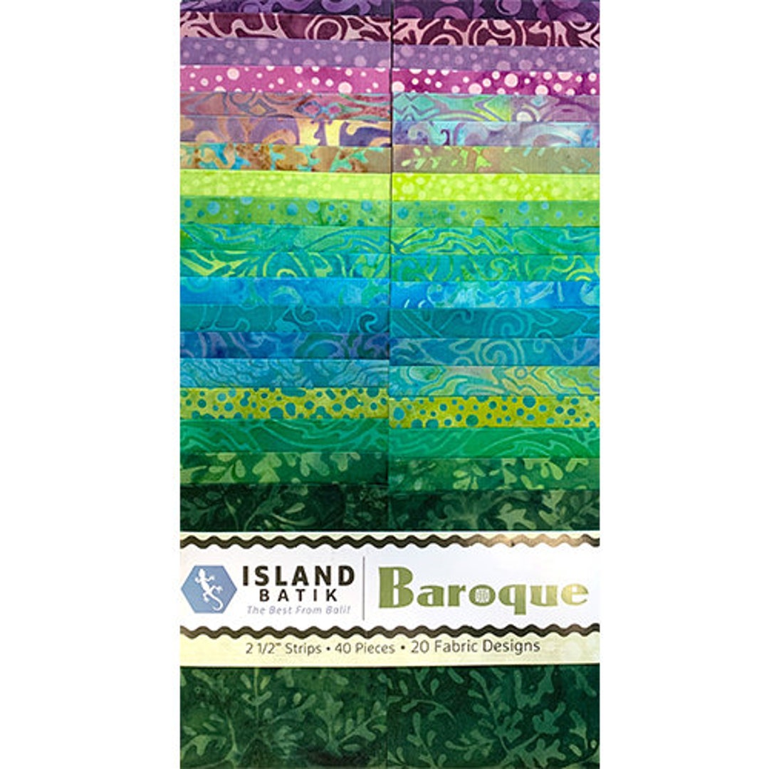 Baroque Batiks, Island Strips, Island Batik Fabrics, 2.5 Strips, 40 ...