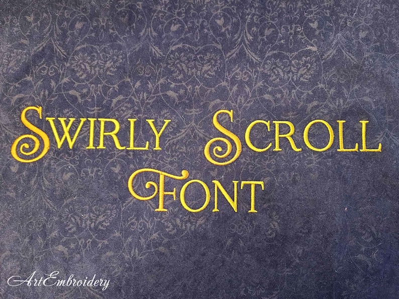 Swirly Scroll Font ESA Embroidery Font for Your Wilcom E3 - Etsy