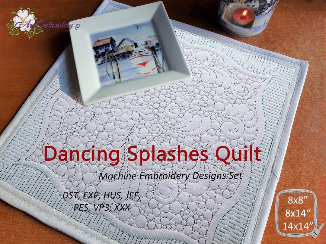 Dancing Splashes Quilt - Machine Embroidery Designs Set - Etsy