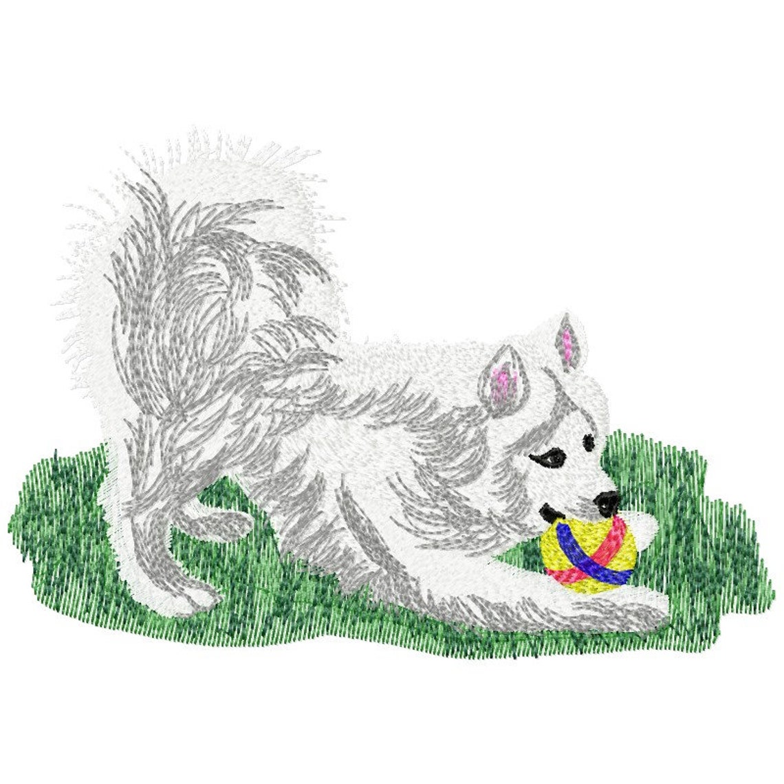 Samoyed Machine Embroidery Dog Design in Three Sizes - Etsy