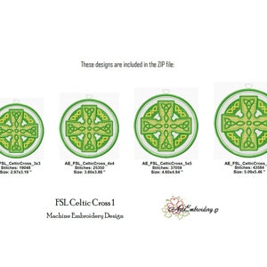 FSL Celtic Cross Machine Embroidery Design: Irish Knotwork (4x4, 5x7 ...
