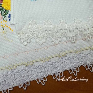 Floral Lace Trim: FSL Machine Embroidery Border Design (digital ...