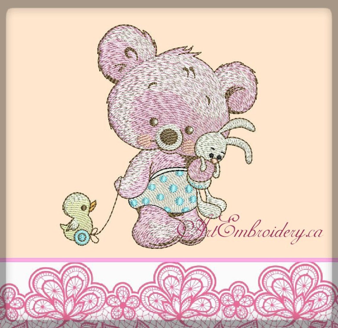 Pink Teddy - Machine Embroidery Designs Set for a Babies and Children ...