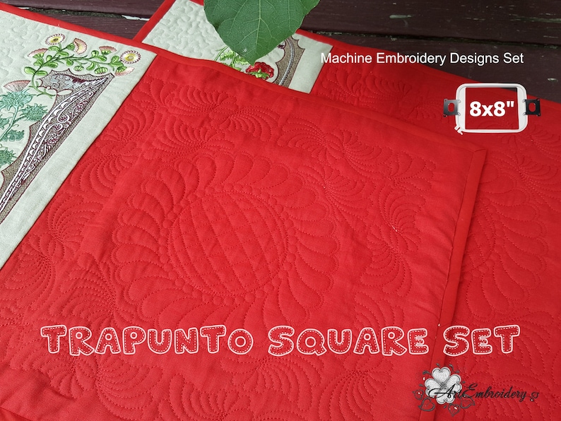 Trapunto Square Quilt Stipple Machine Embroidery Designs Set - Etsy ...
