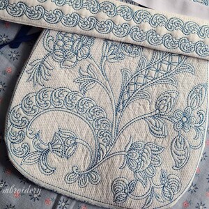 Quilted Floral Pocket - Machine Embroidery Design Includes Assembled ...