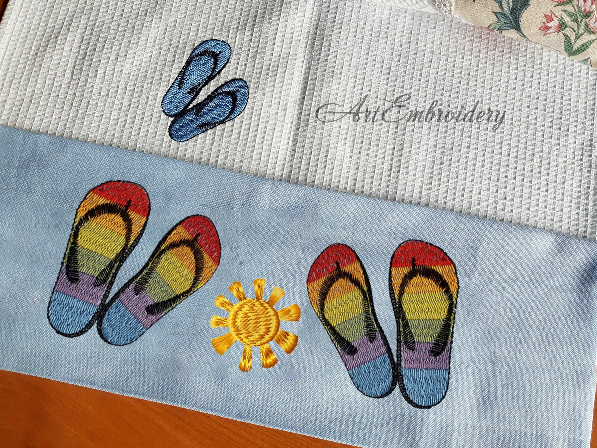 Summer Flip-Flop Borders Set 1 Machine Embroidery Designs | Etsy