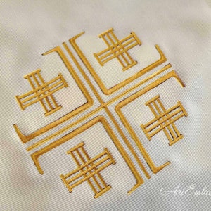 Jerusalem Cross Machine Embroidery Design: Christian Religious Art (4x4 ...