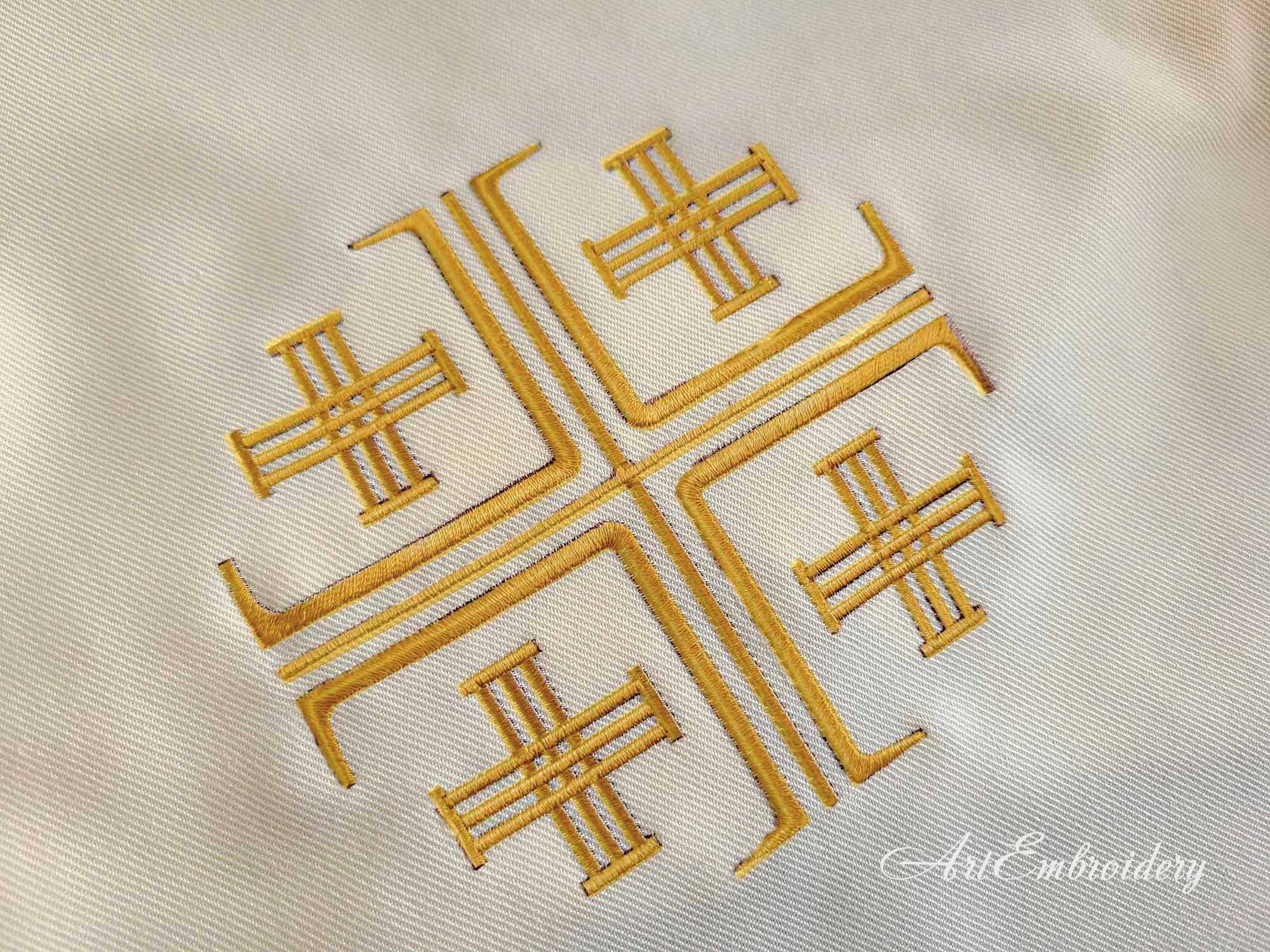 Jerusalem Cross Machine Embroidery Design: Christian Religious Art (4x4 ...