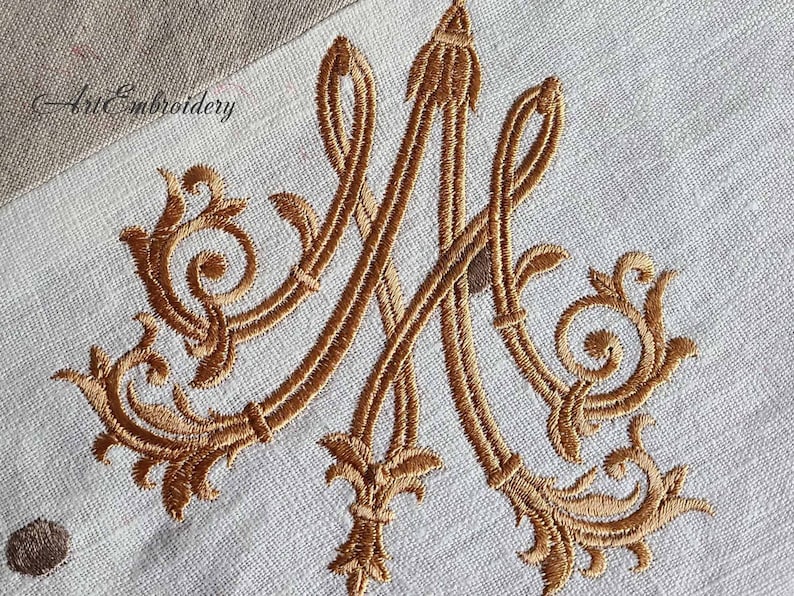 Marie Antoinette Monogram Machine Embroidery Design of MA - Etsy