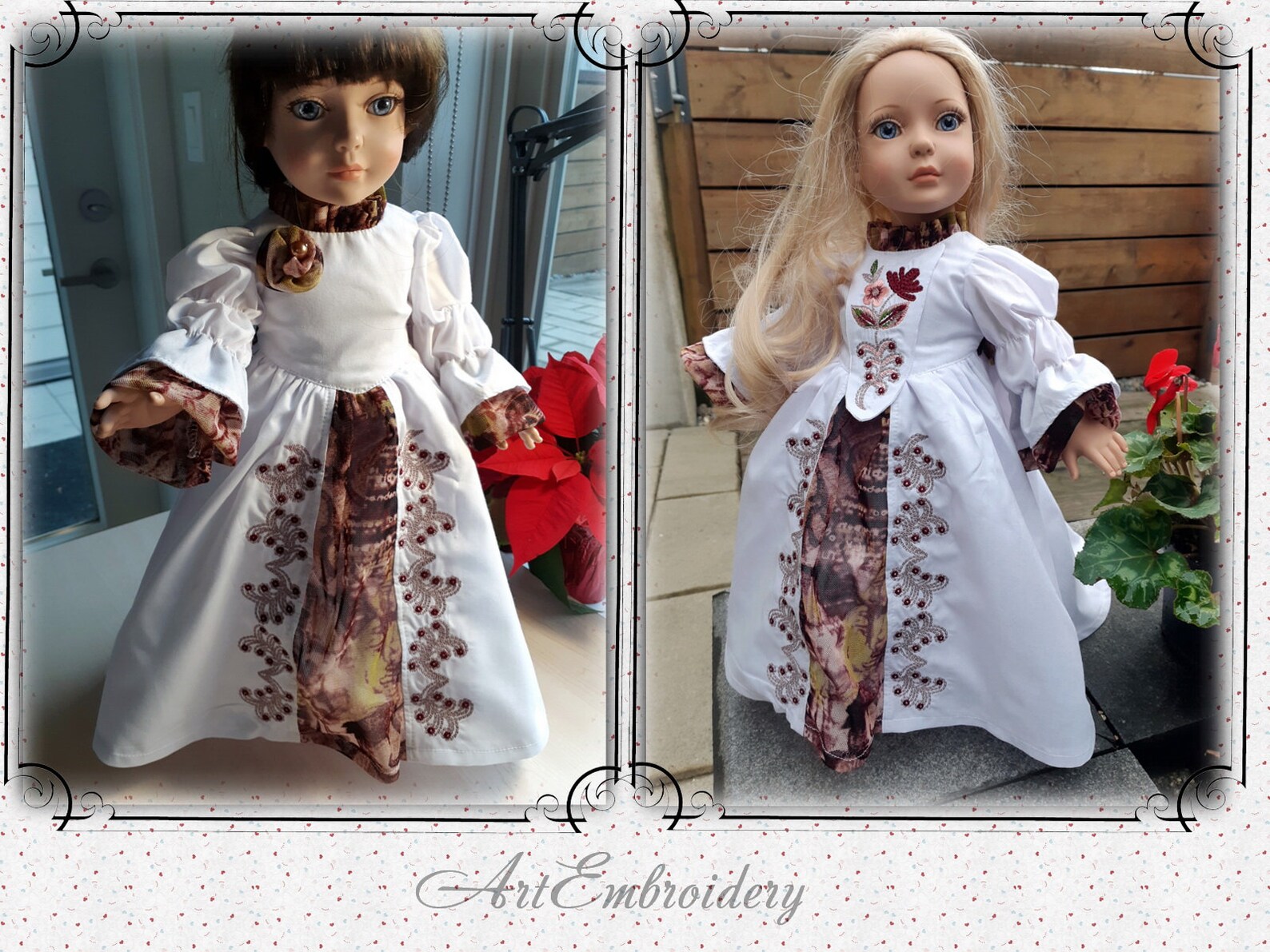 Chain Borders and Flowers - Machine Embroidery Doll Designs Set - Etsy