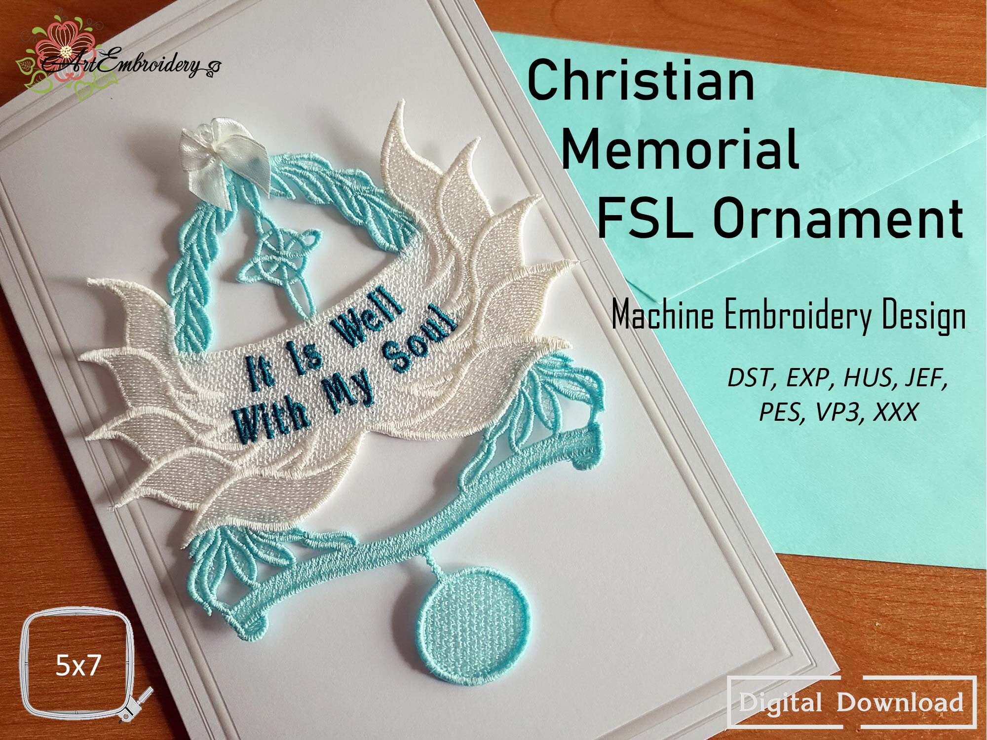 Christian Memorial FSL Ornament Machine Embroidery ITH - Etsy