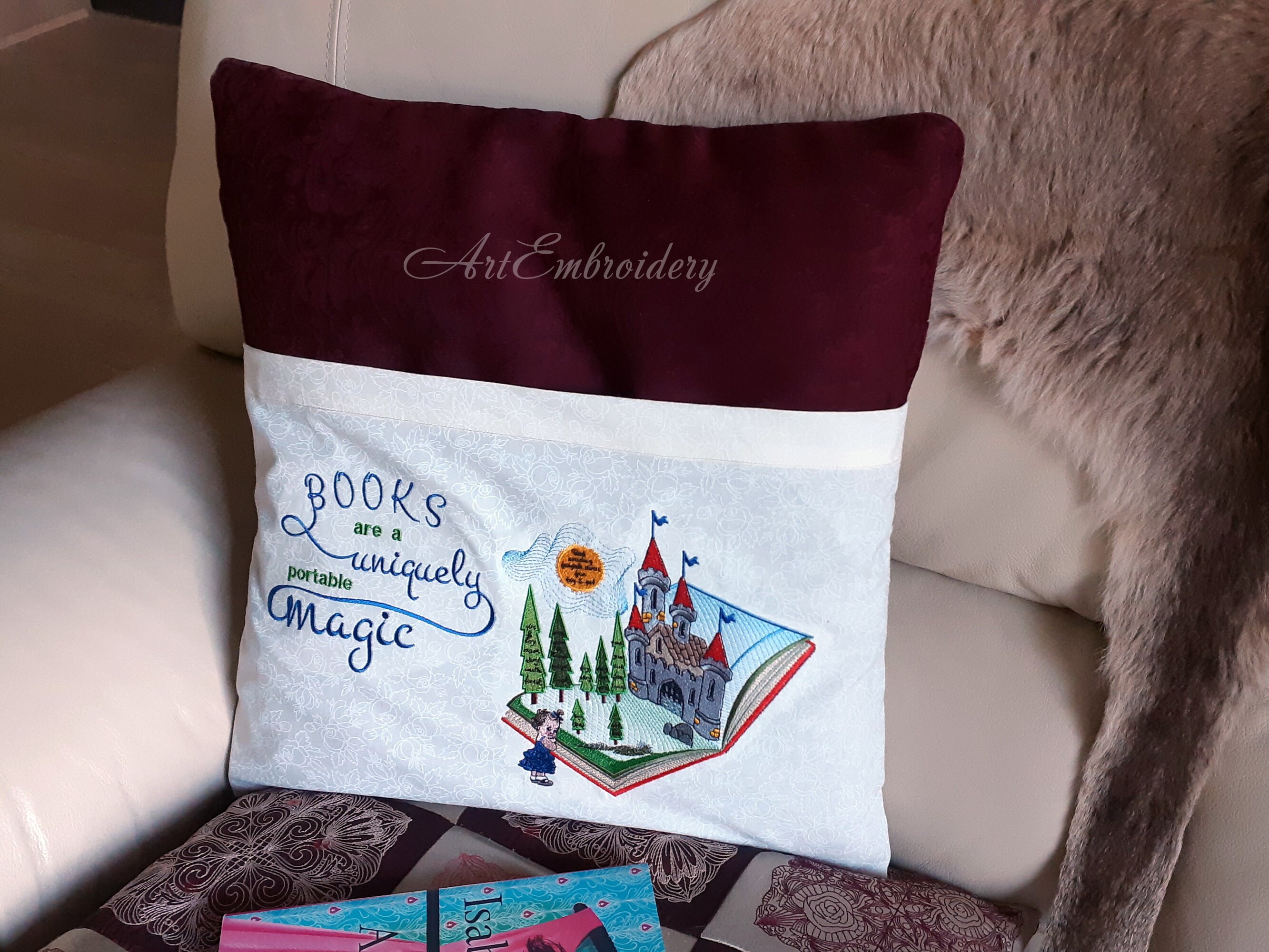 Fairy Book the Reading Pillow Machine Embroidery Design in | Etsy