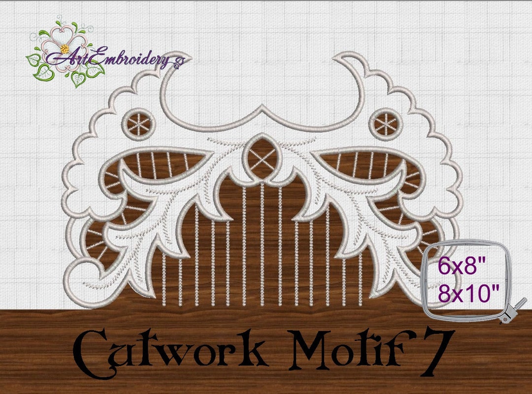 AE_Cutwork Motif 7 Desenho de bordado à máquina Cutwork em 2 tamanhos ...