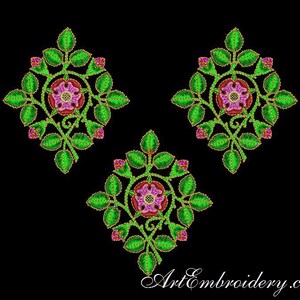 Historical Tudor Rose Diamond Colored - Machine Embroidery Designs Set ...