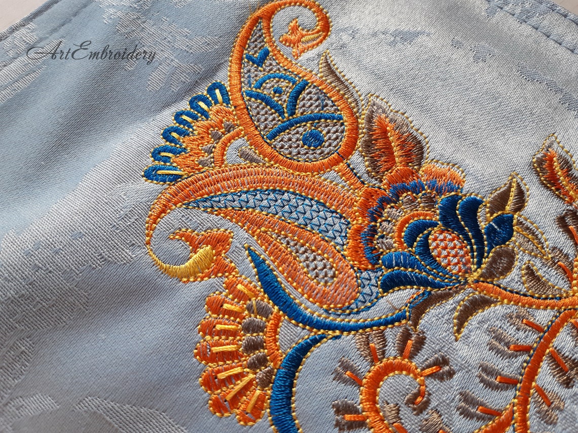 Paisley Motif 4 Machine Embroidery Designs Set for Hoop - Etsy