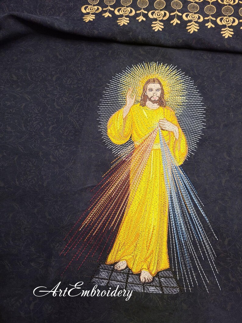 Divine Mercy Embroidery Design: Christian Jesus, 8x12 & 10x16 (digital ...