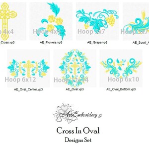 Christening Cross in Oval - Machine Embroidery Designs Set for ...