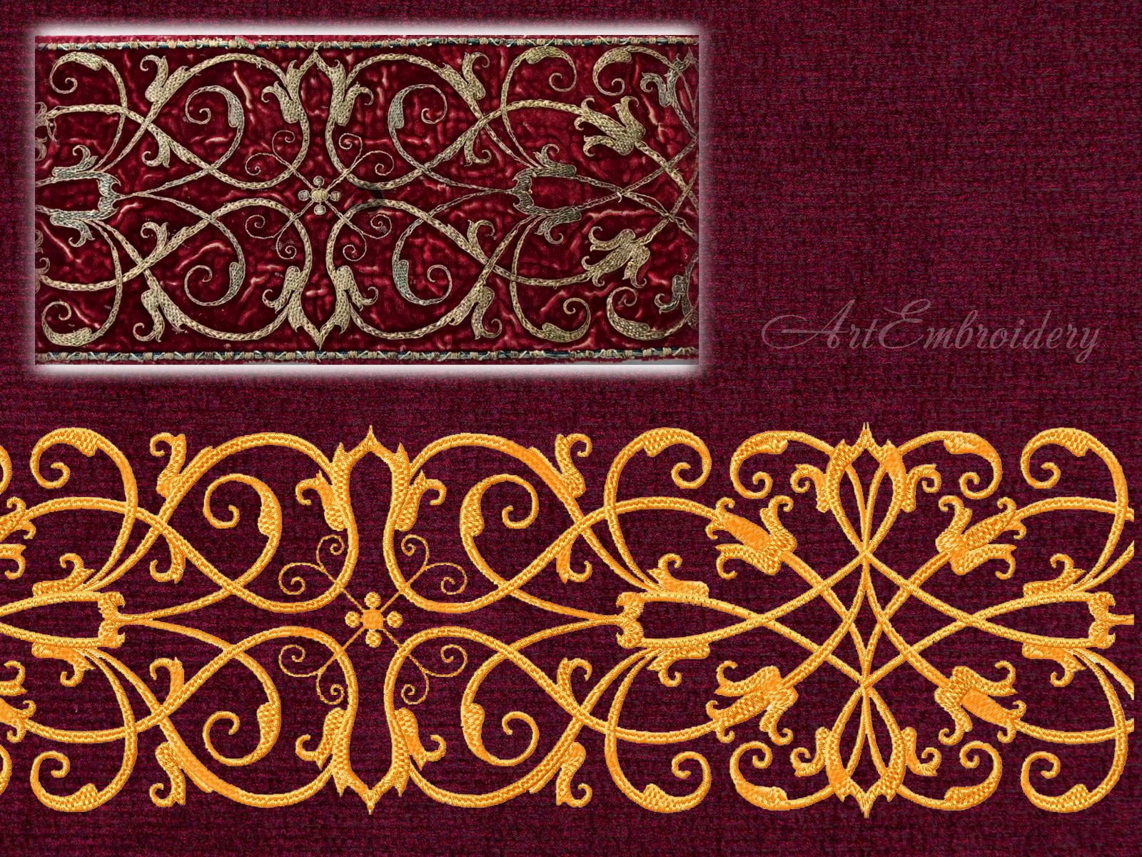 Gold Border 16th Century - Machine Embroidery Designs Set 1 - Etsy