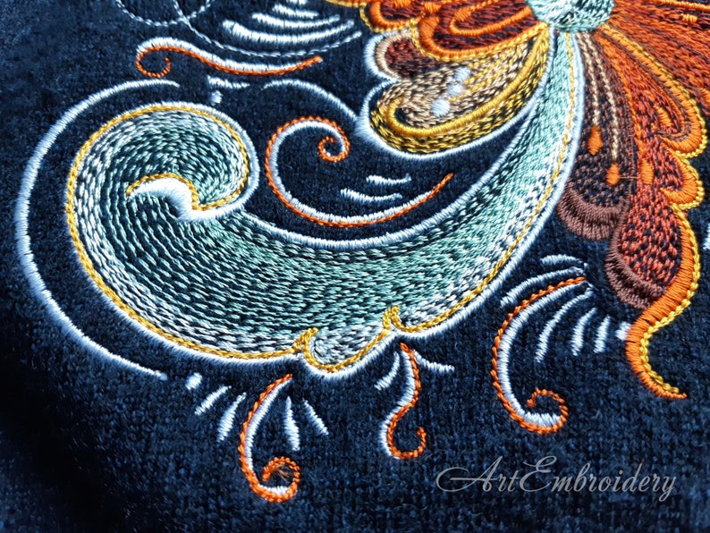 Rosemaling Embroidery Designs: Floral Motif & Stocking With Berry ...