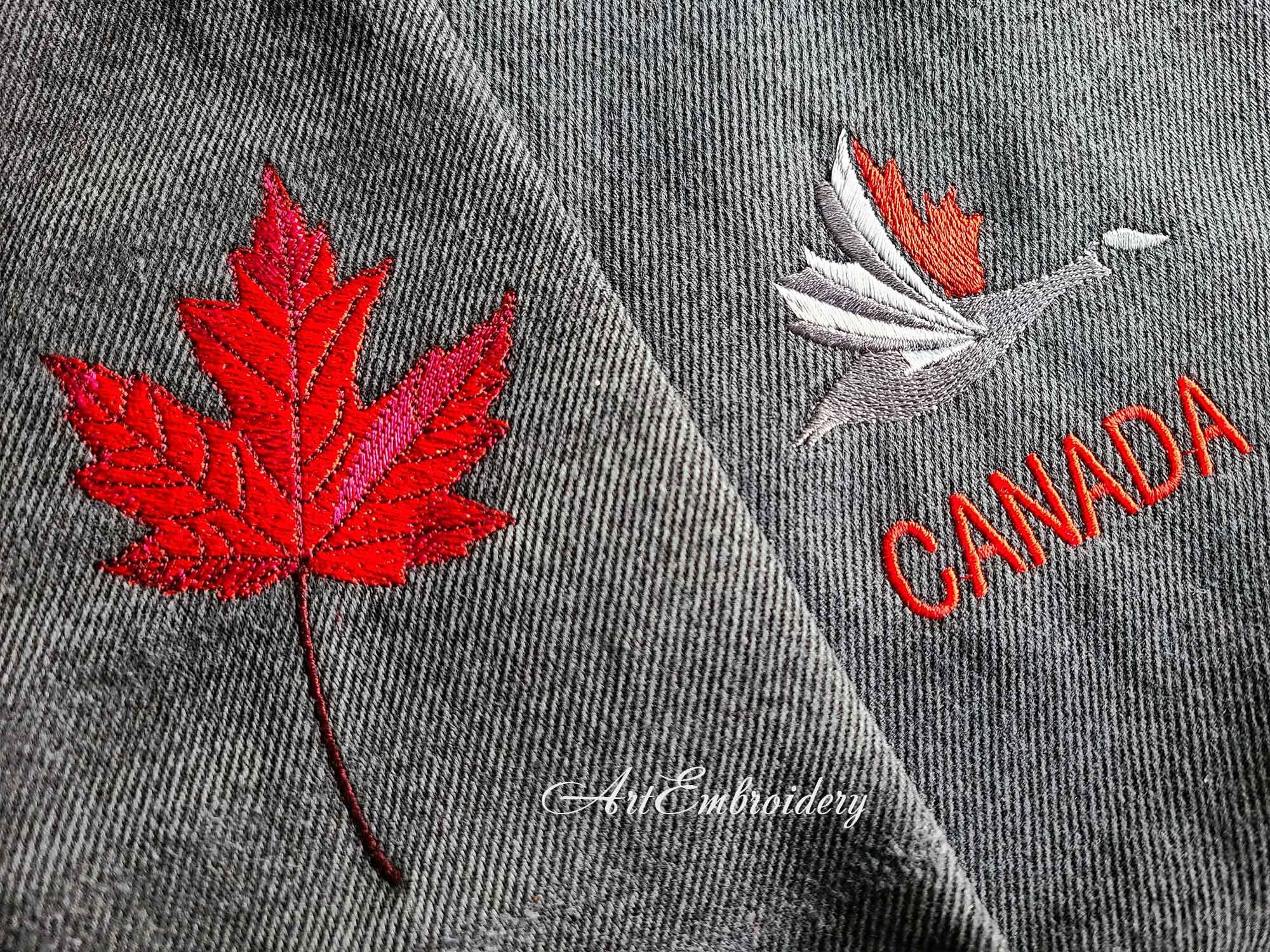 Red Maple Leaf Machine Embroidery Design of Canadian Maple | Etsy