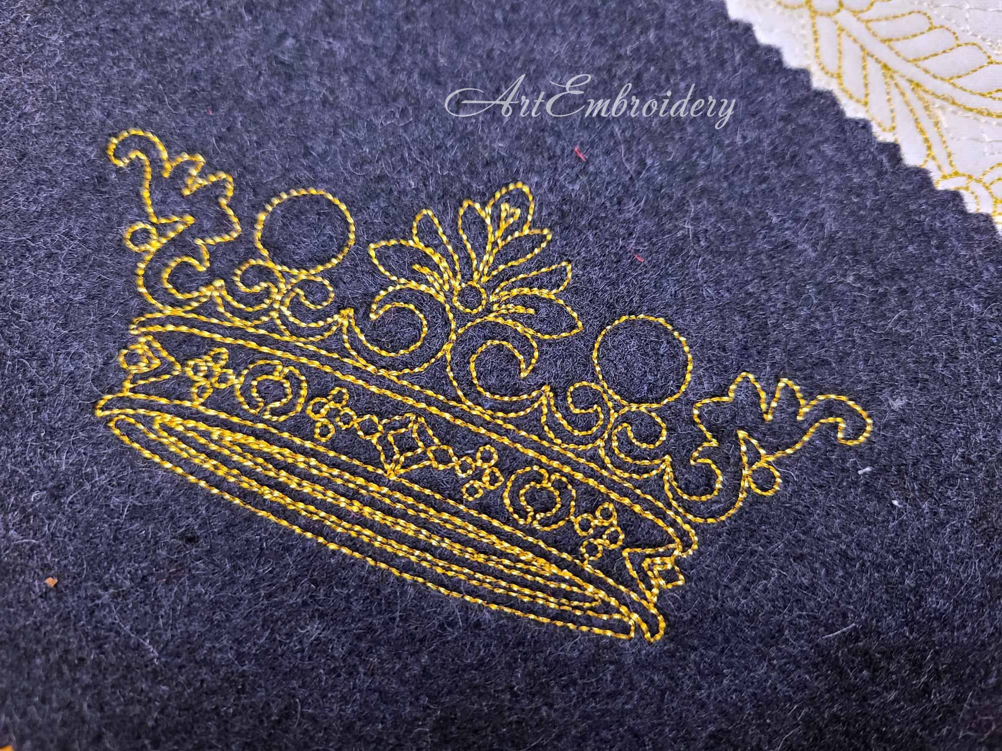 Crown Machine Embroidery Designs: Filled & Redwork (4x4 and 5x5) - Etsy