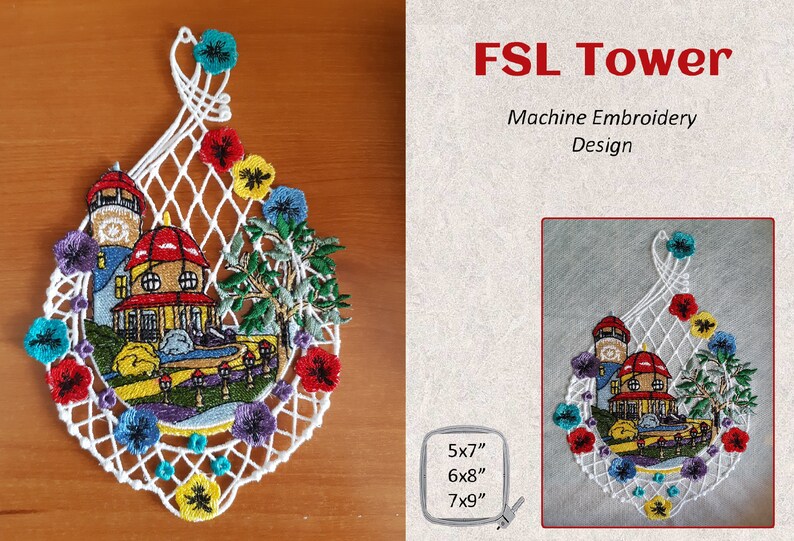 FSL Tower - Machine Embroidery Freestanding Lace Design in Four Sizes ...