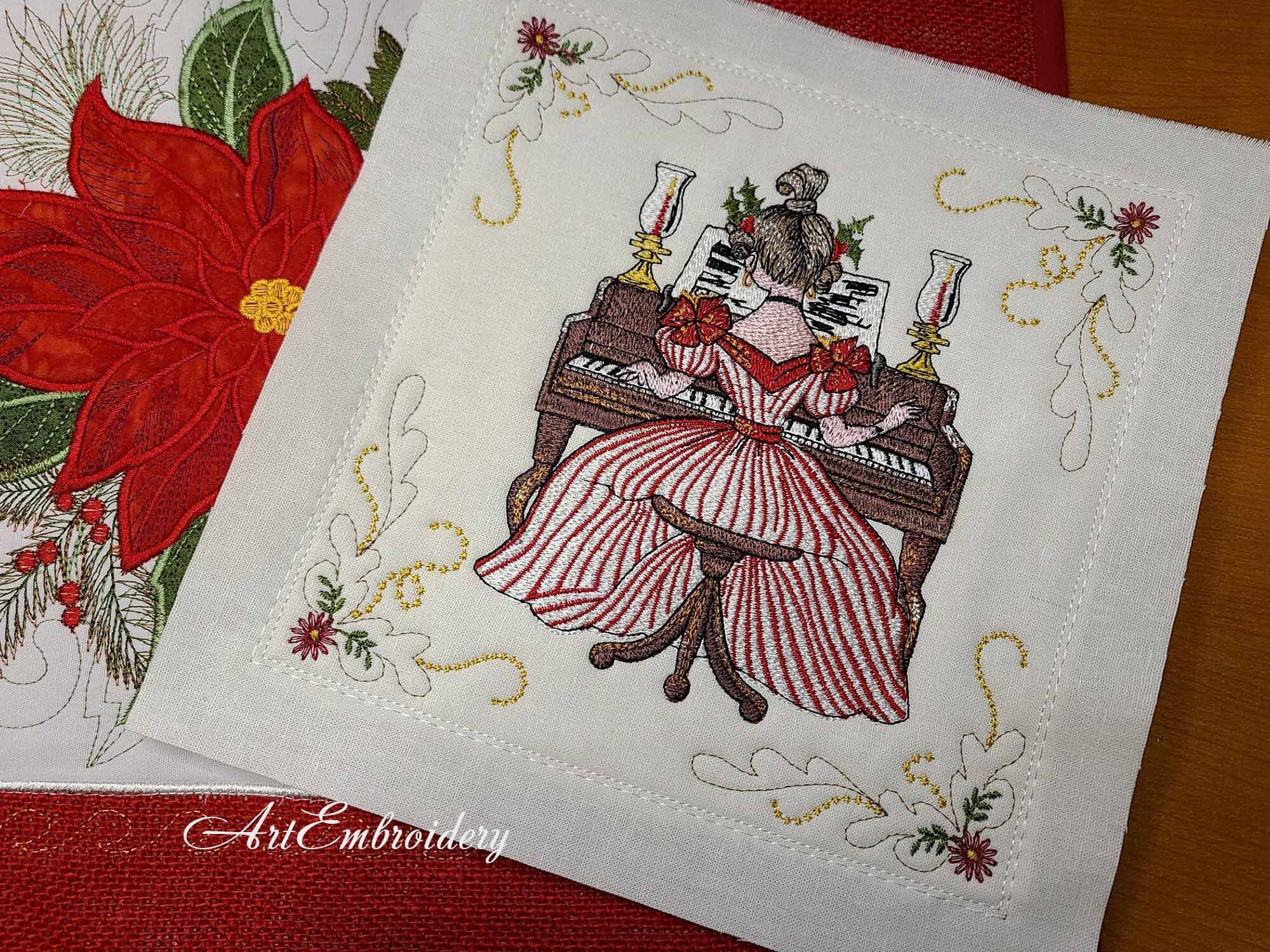 Christmas Song Machine Embroidery Quilt Block Applique - Etsy