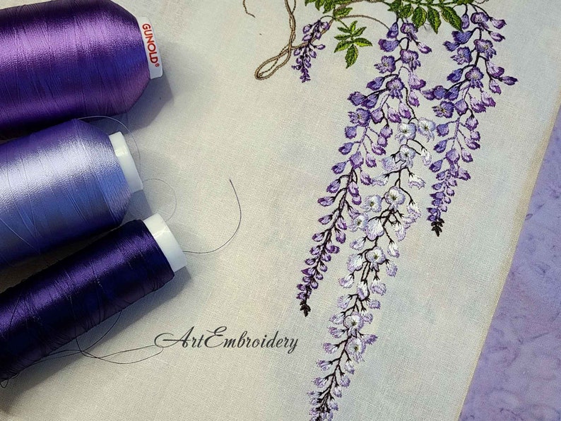 Wisteria Hanging Clusters Set 2 Machine Embroidery Botanical - Etsy