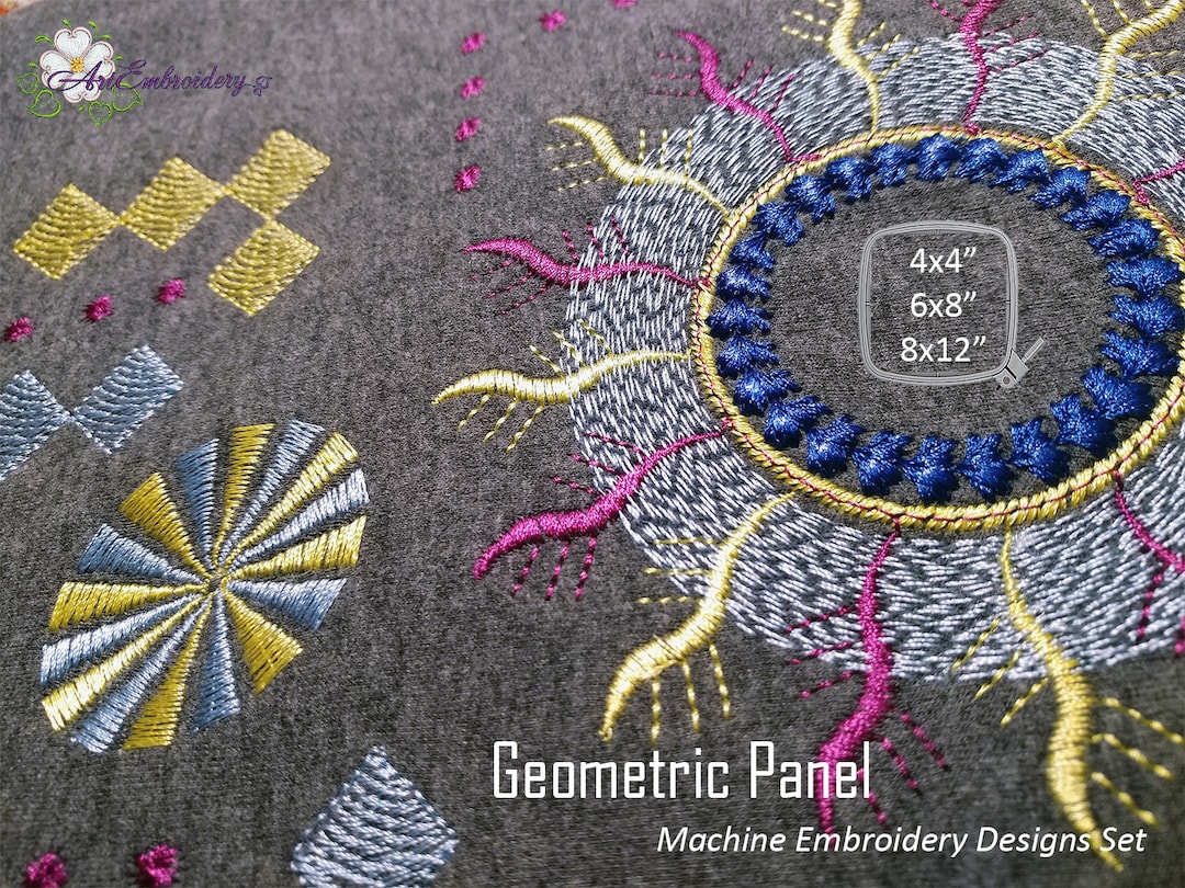 Geometric Panel - Machine Embroidery Designs Set of Single and Pre ...