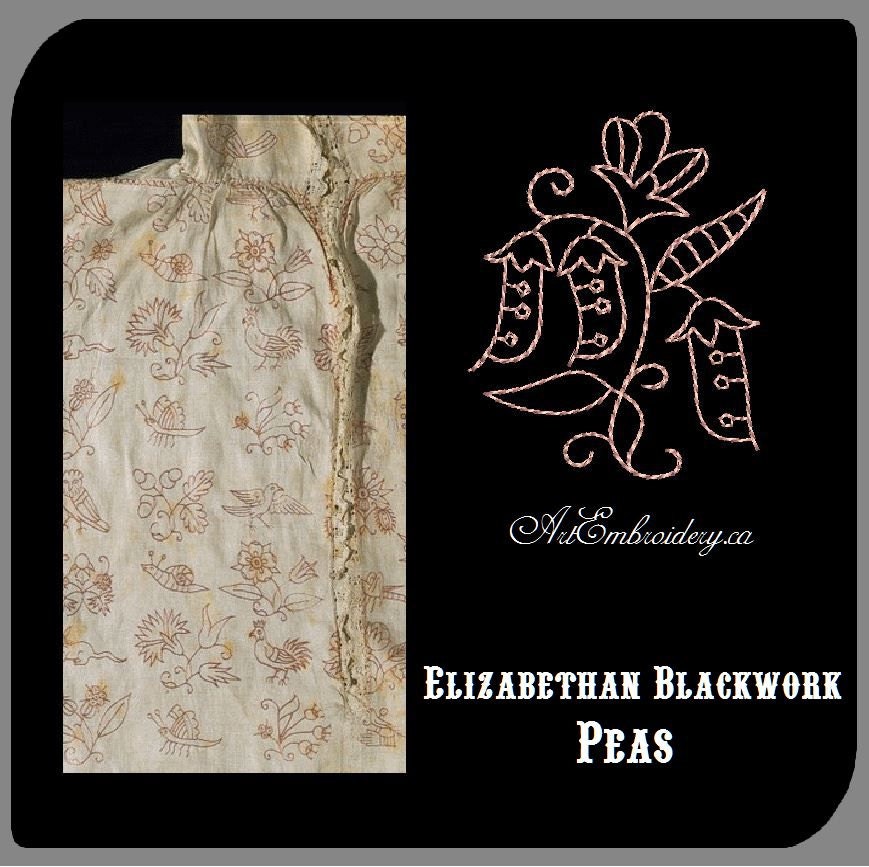 Elizabethan Blackwork Floral Designs - Historical 16 Century Machine ...
