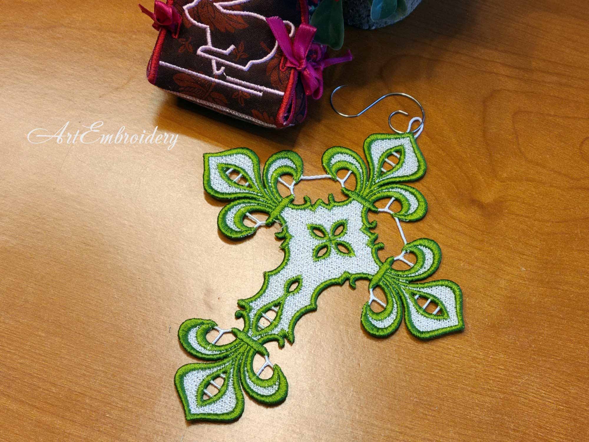 FSL Fleur-de-lis Cross ITH Project Machine Embroidery Plain - Etsy