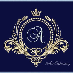 Royal Monogram Frame: Machine Embroidery Design ( 5x7, 6x8, 8x8 Hoop ...