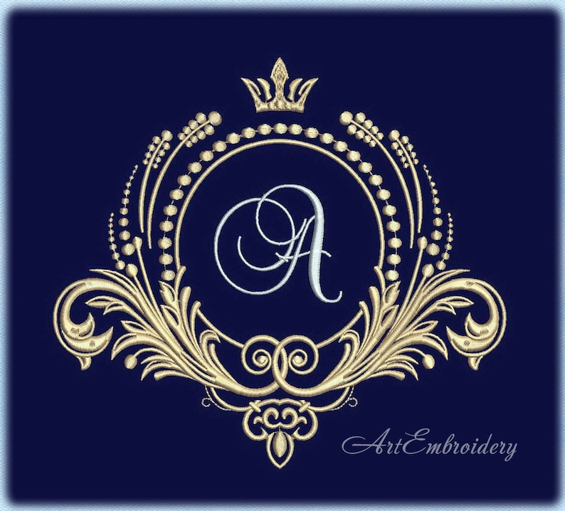 Royal Monogram Frame Machine Embroidery Design in Three - Etsy Canada