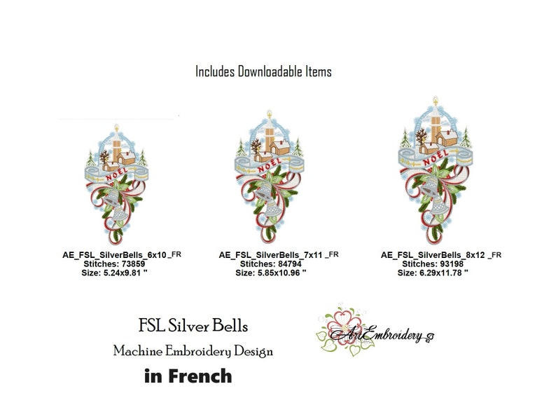 FSL Noël Silver Bells - Machine Embroidery Christmas Design in Word ...