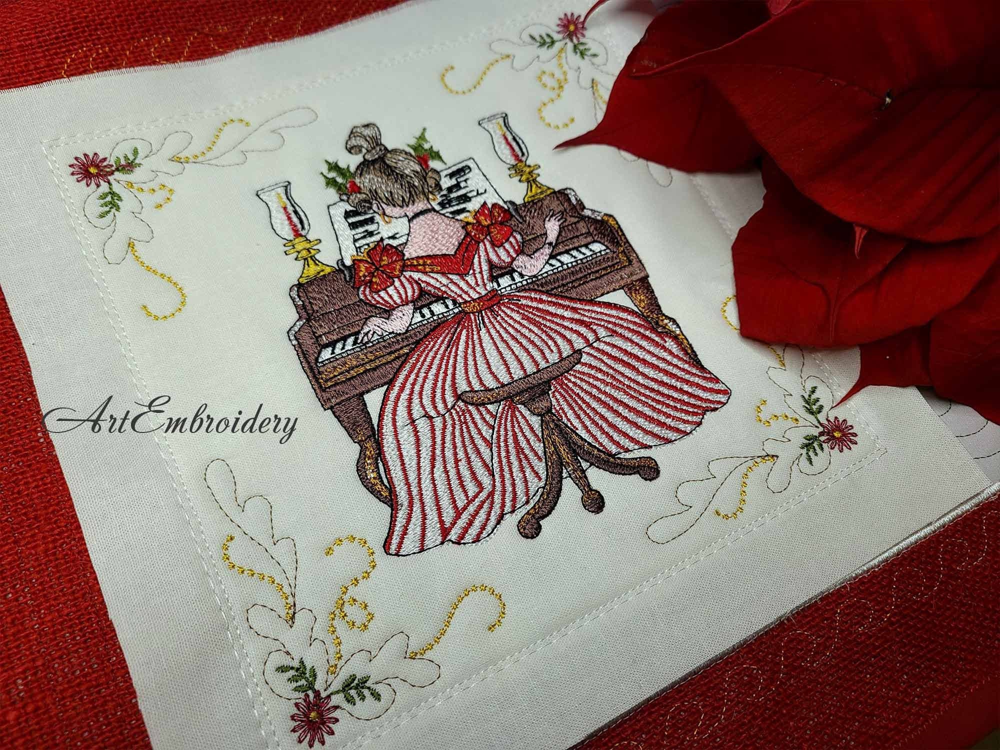Christmas Song Machine Embroidery Quilt Block Applique - Etsy