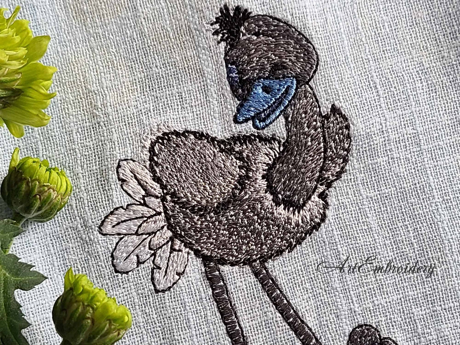 Ostrich Machine Embroidery Design Of Series Old Toy Patched Etsy